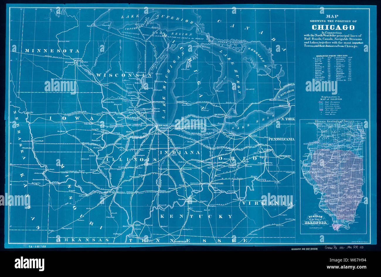 0059 Railroad Maps Map showing the position of Chicago in connection ...