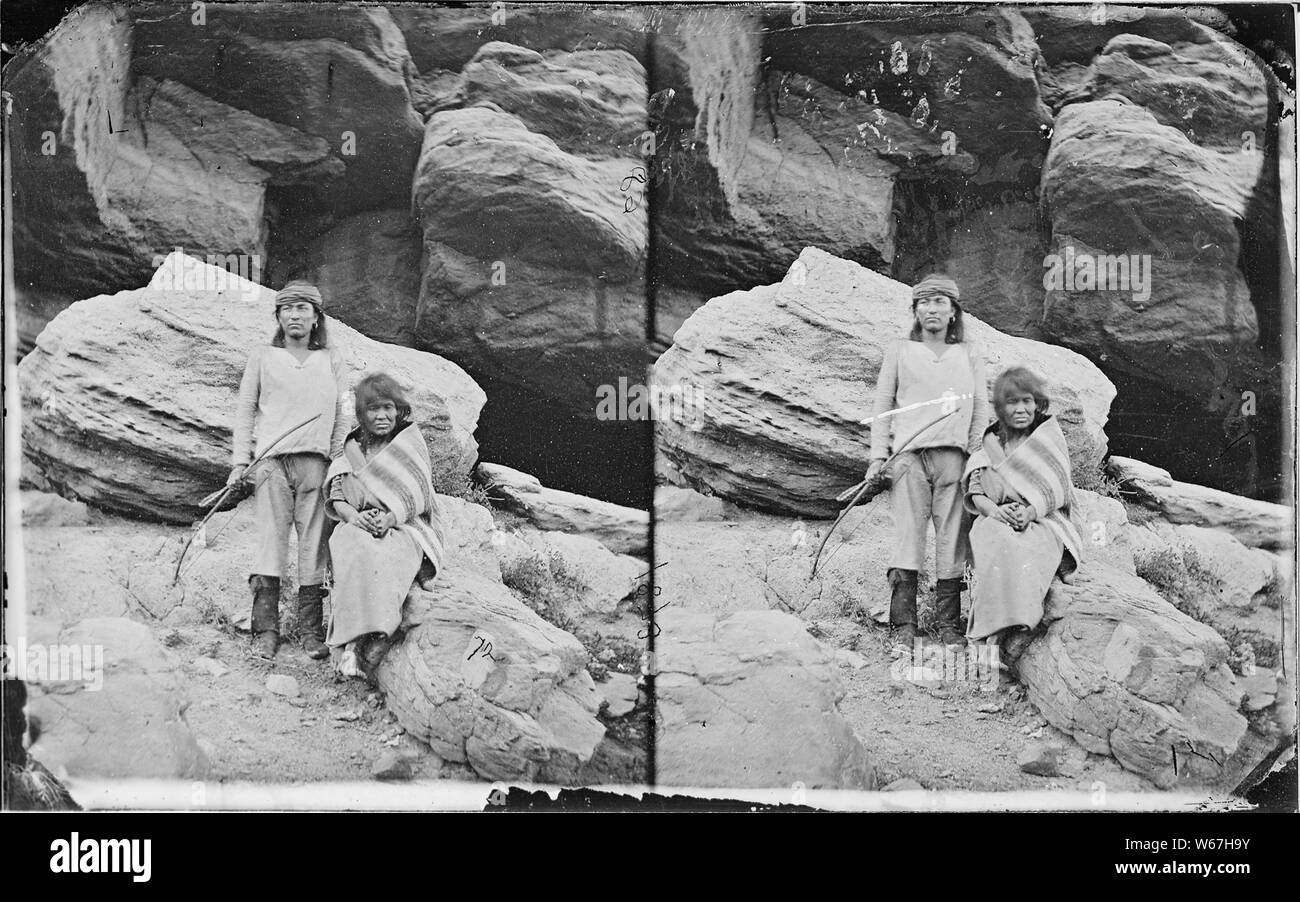 Navajo brave and his mother 1873 Stock Photo - Alamy