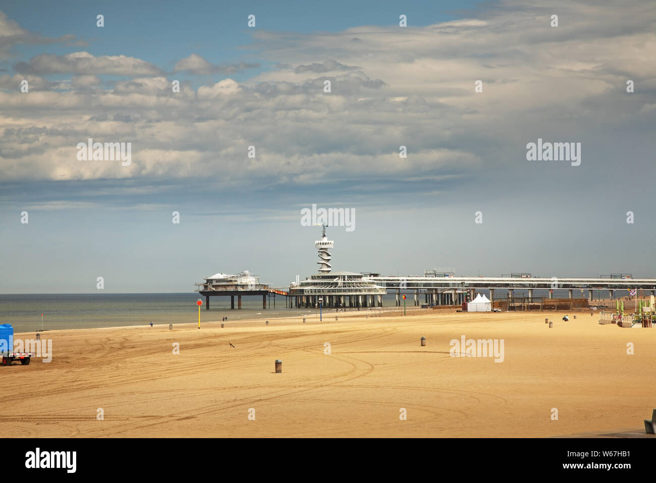 Pier at Strandweg Boulevard at Scheveningen districts. Hague (Den Haag ...