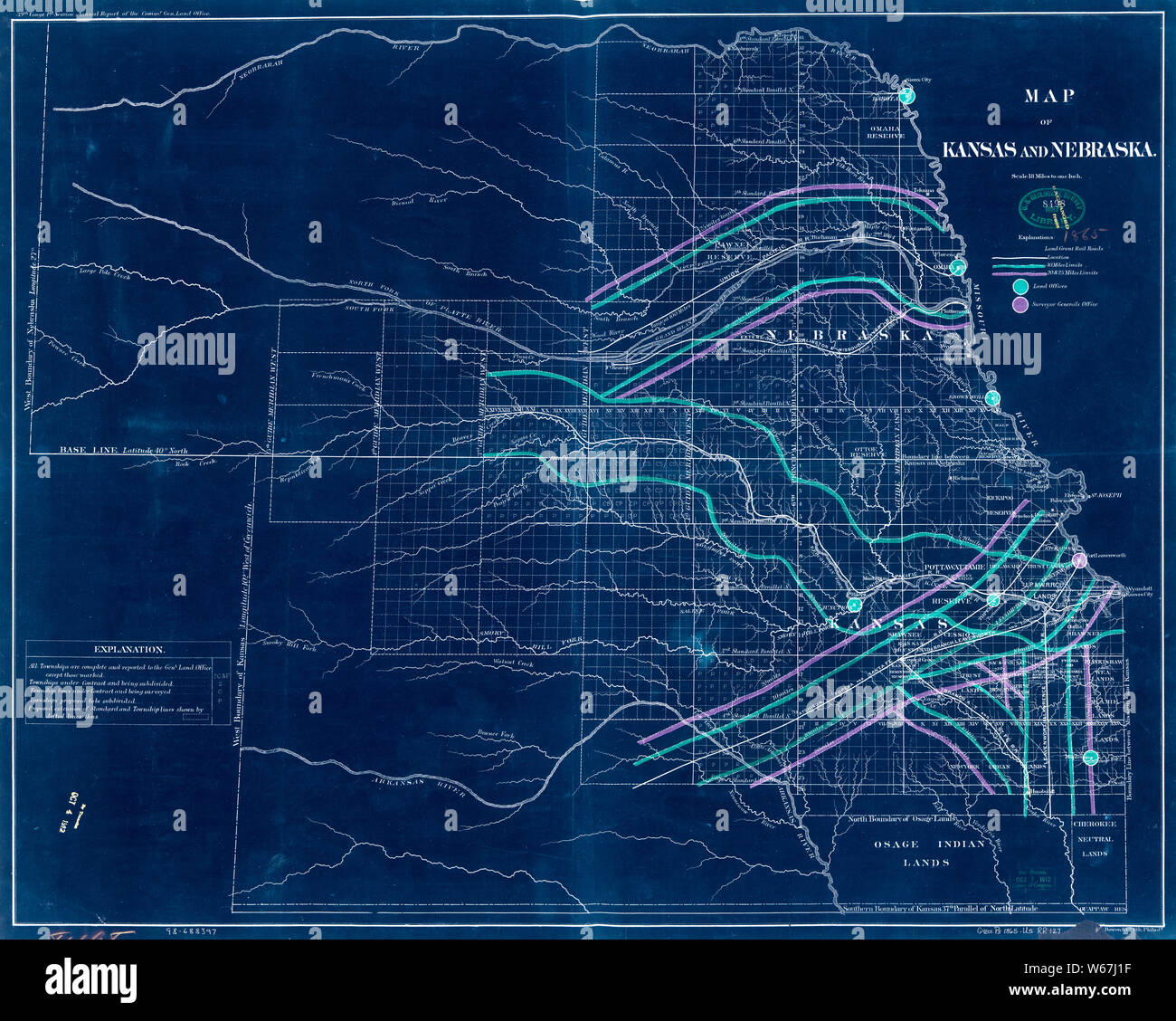 0066 Railroad Maps Map of Kansas and Inverted Rebuild and Repair Stock ...