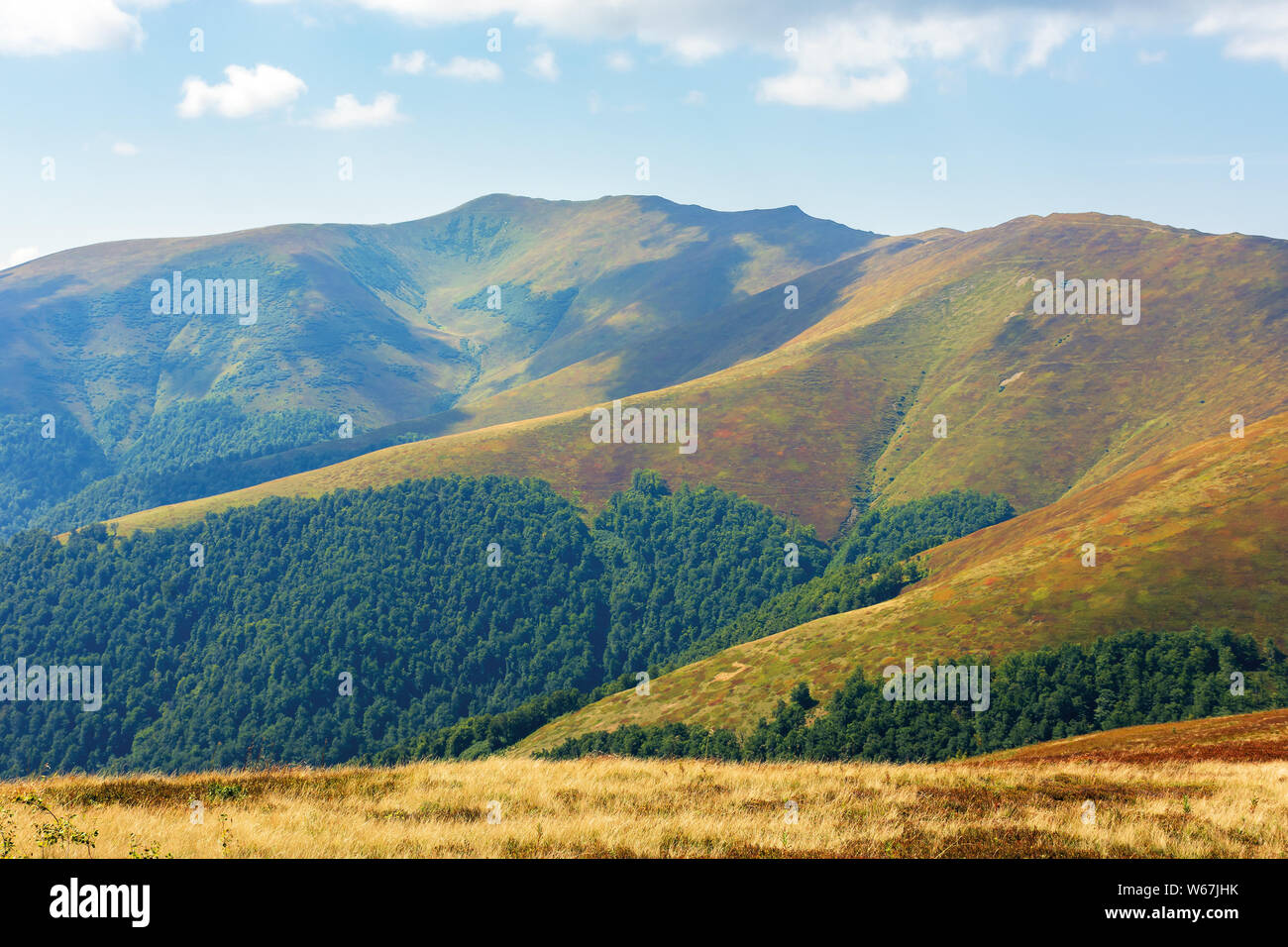 beautiful mountain landscape.ridge in the distance. late summer scenery ...