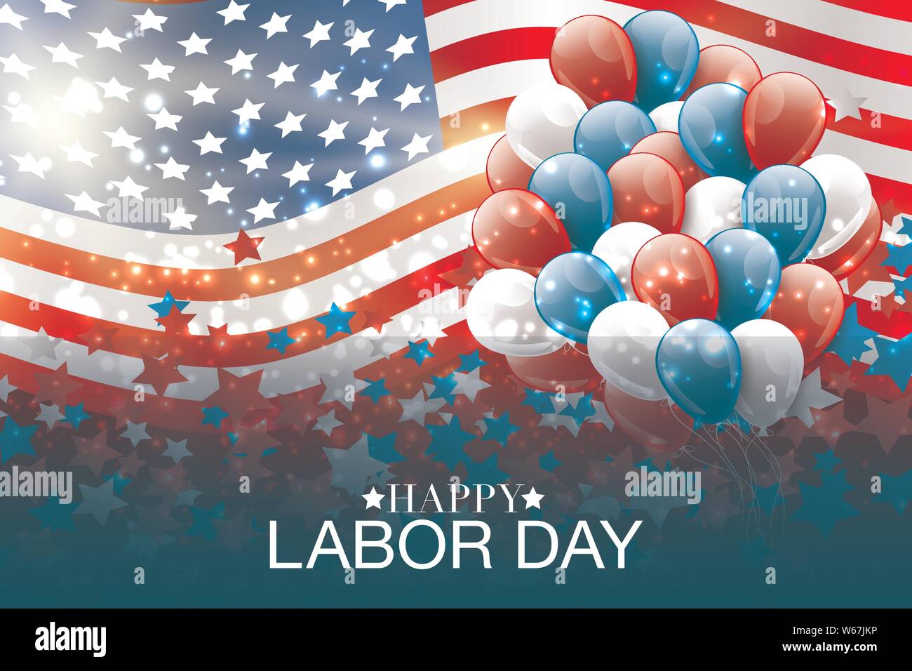 Labor Day poster or flyer. USA National September holiday background ...