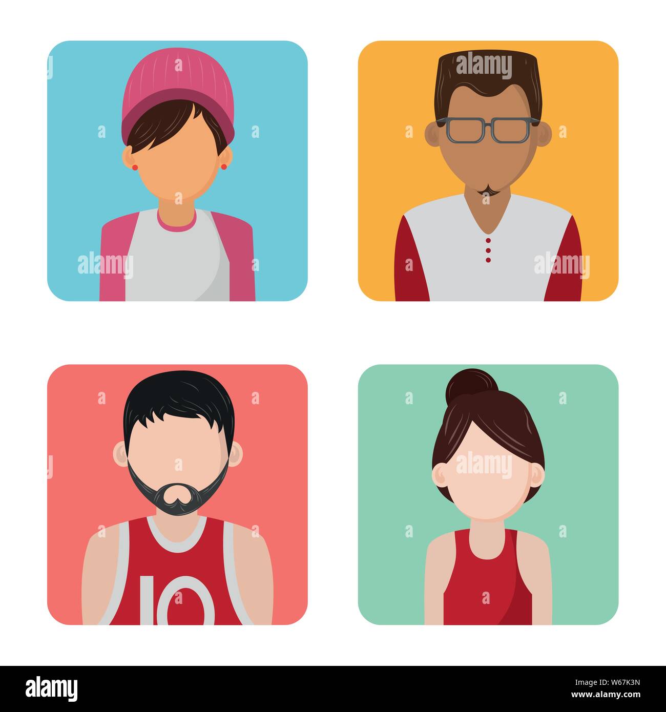 Set of people faceless characters cartoons Stock Vector Image & Art - Alamy