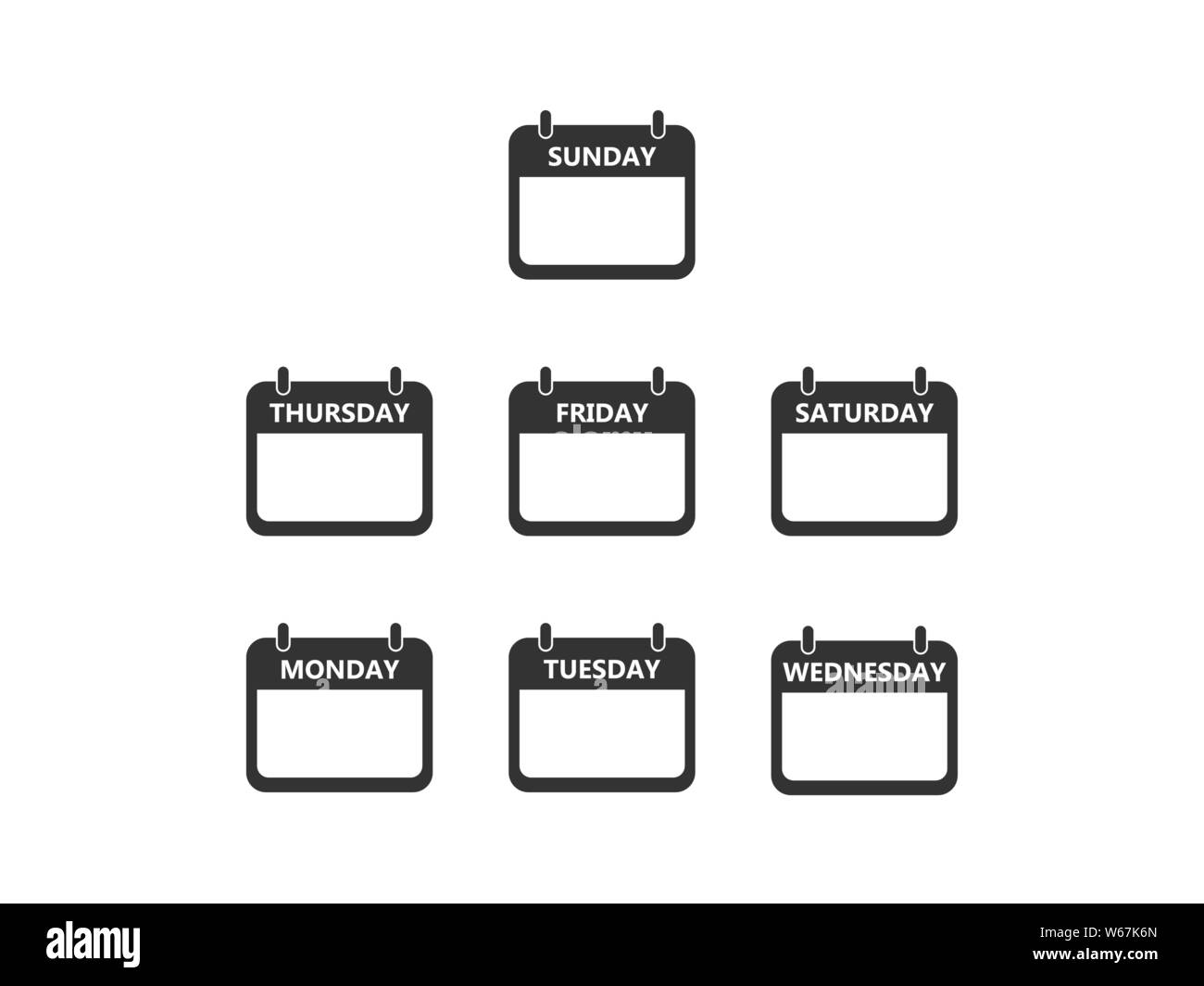 Days of week calendar icon hi-res stock photography and images - Alamy
