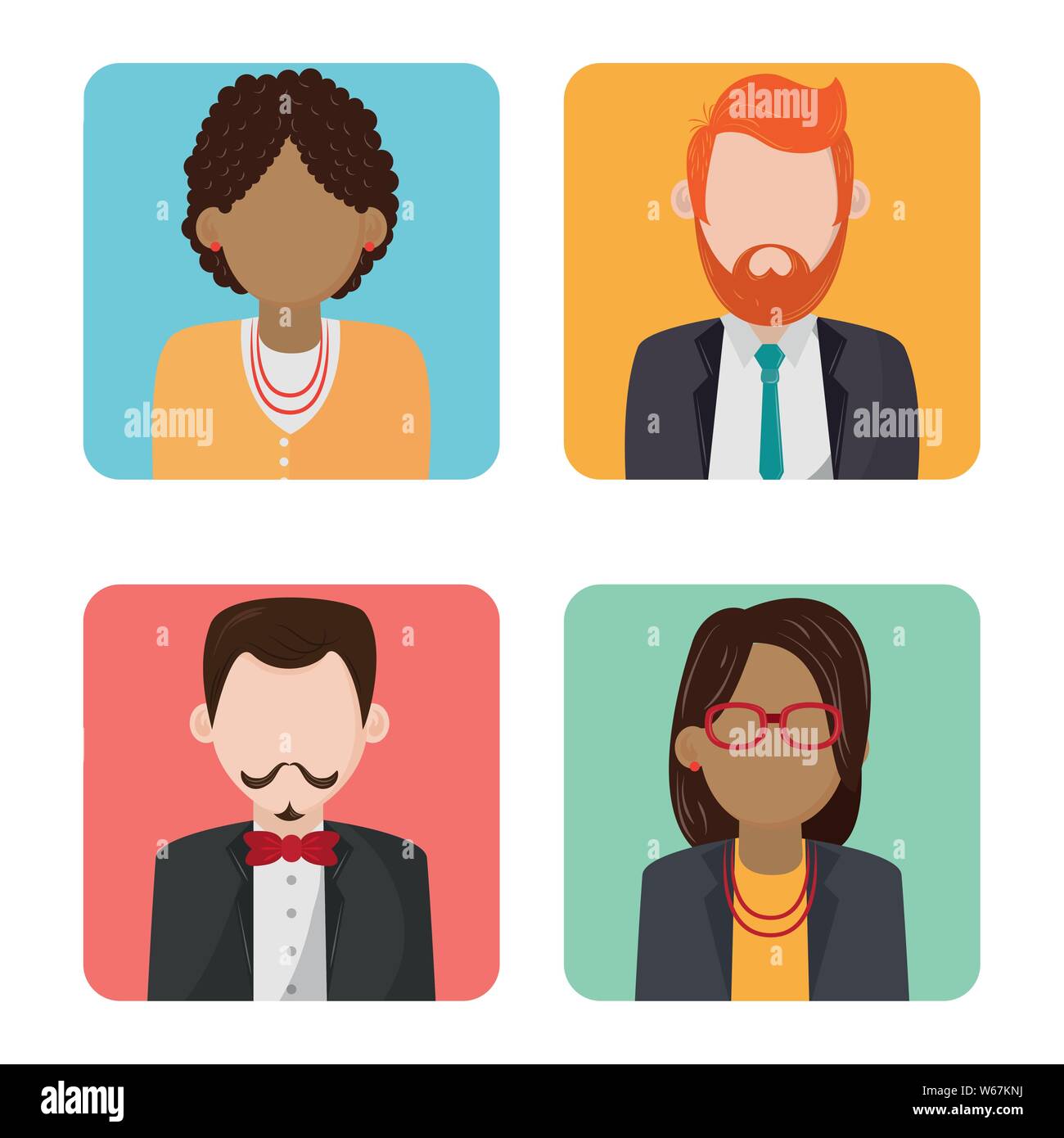 Set of people faceless characters cartoons Stock Vector Image & Art - Alamy