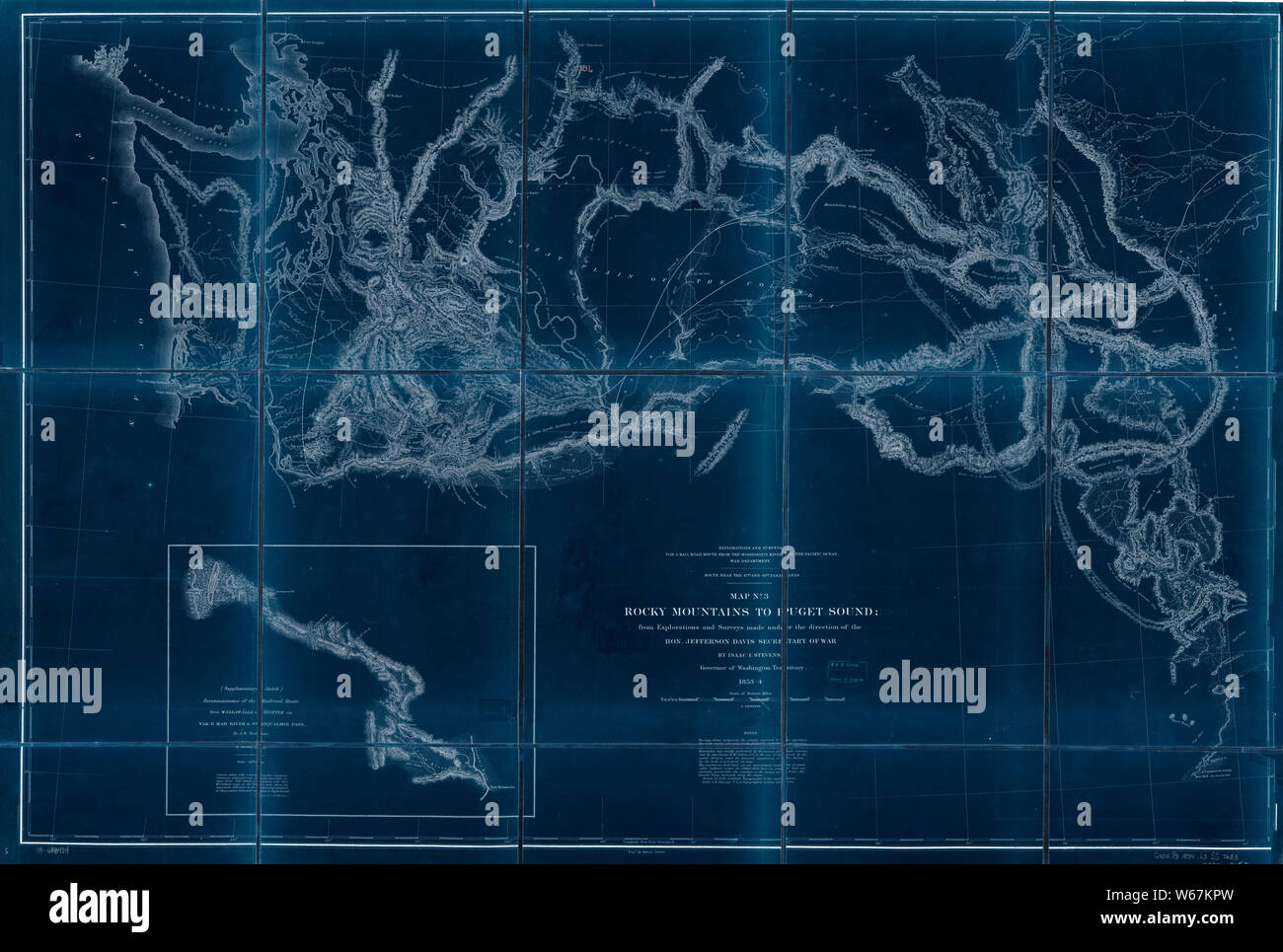 0075 Railroad Maps Rocky Mountains to Puget Sound from explorations and ...