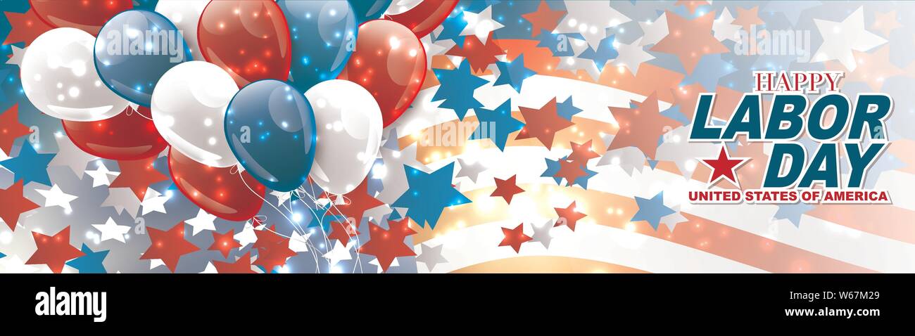 Labor Day banner or website header. United States national holiday. USA ...