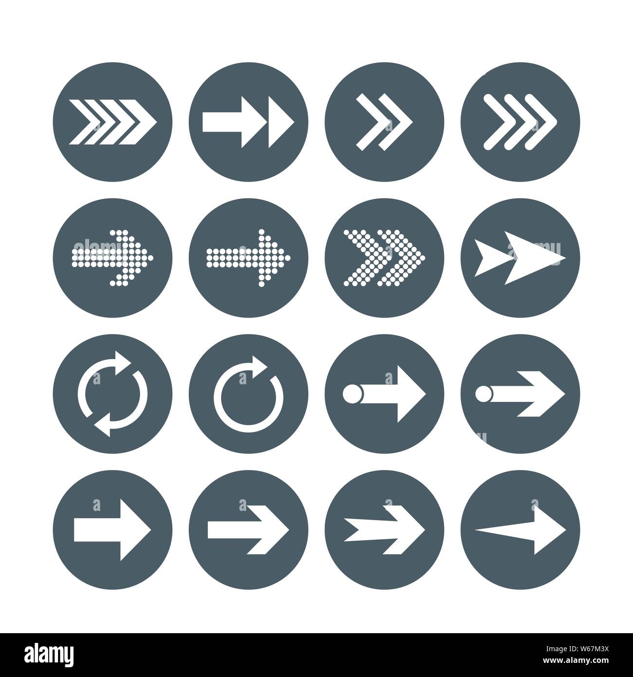 Vector illustration, flat design. Arrow icon set Stock Vector Image ...
