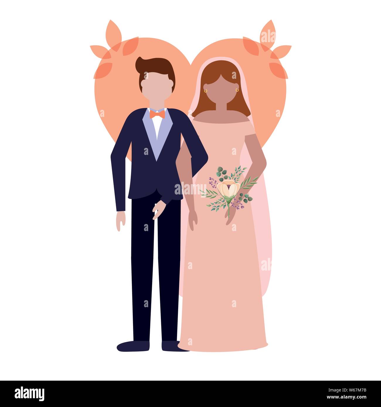 Couple of bride and groom avatar design Stock Vector Image & Art - Alamy