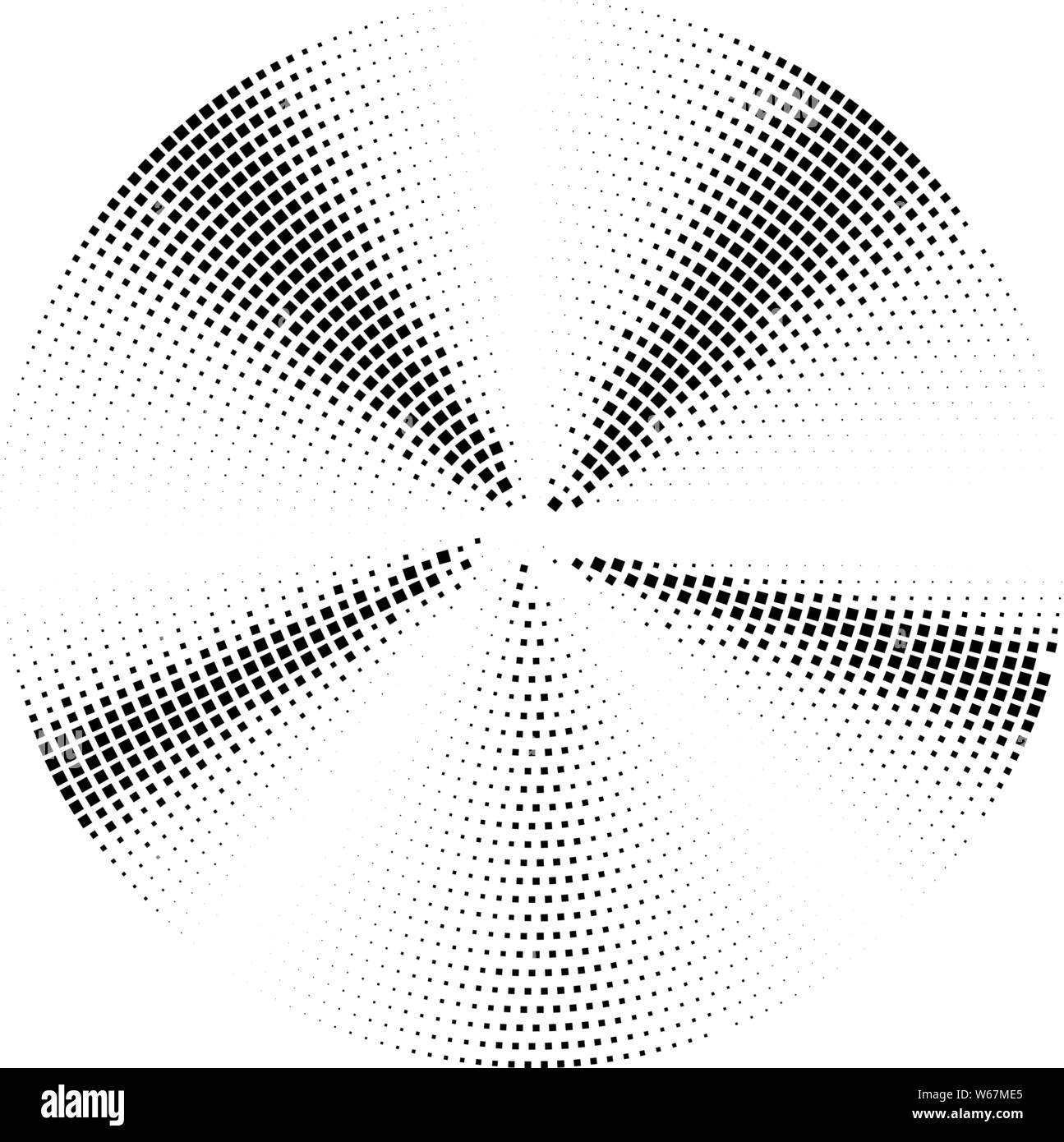 Abstract circle dotted gradient monochrome halftone. Black and white ...