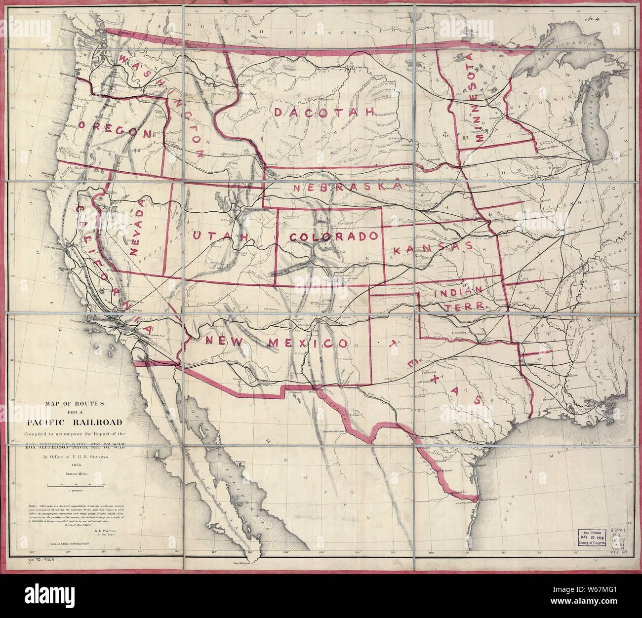 Railroad map united states pacific hi-res stock photography and images ...