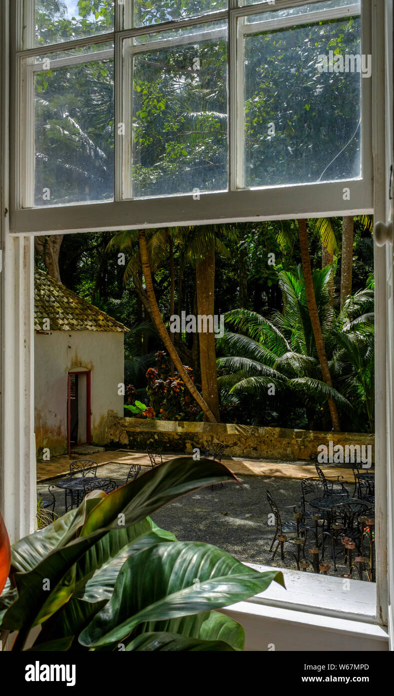 View from a window during a tour of St Nicholas Abbey, an artisanal rum ...