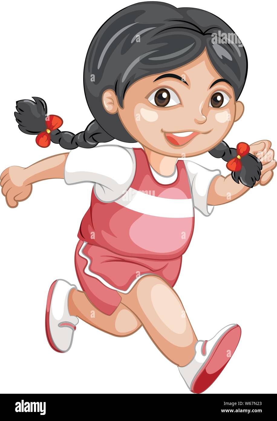Girl girl running on white illustration Stock Vector Image & Art - Alamy