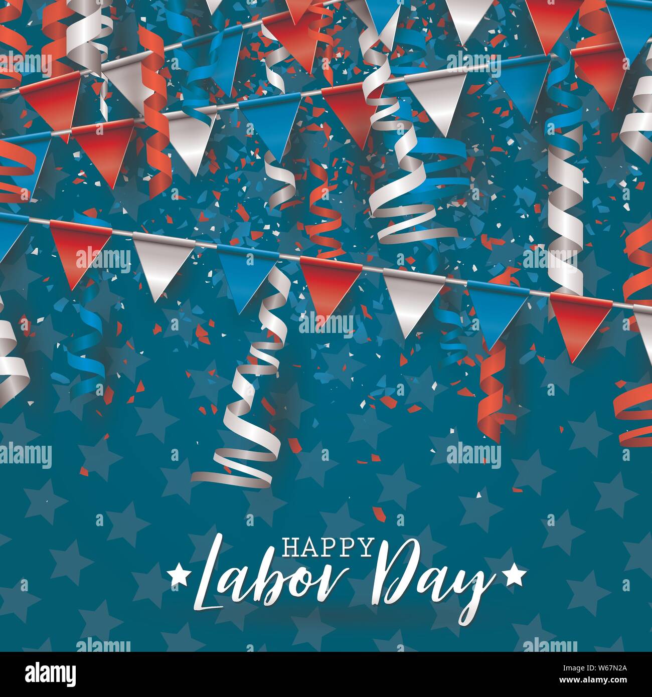 Happy Labor Day. USA national holiday. Red, blue, and white colors ...