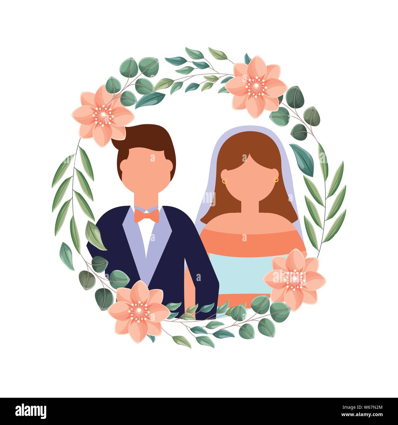Couple of bride and groom avatar design Stock Vector Image & Art - Alamy