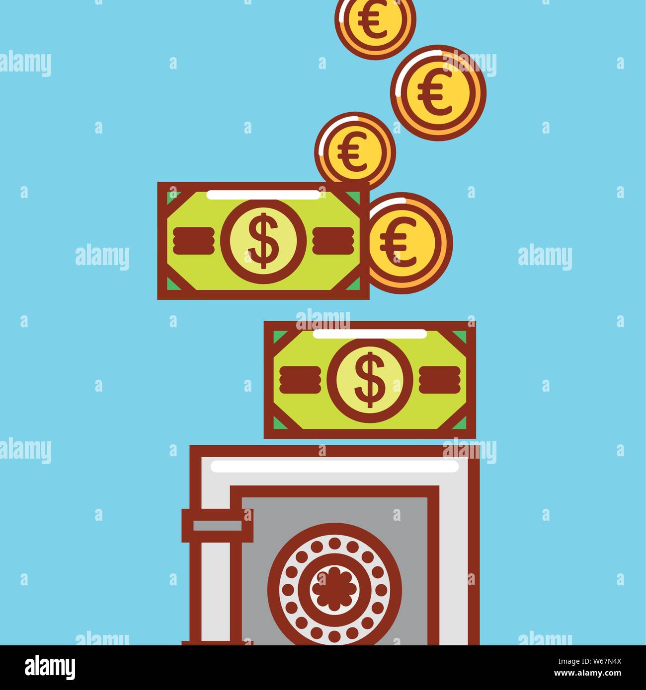 Money icon over blue background design Stock Vector Image & Art - Alamy