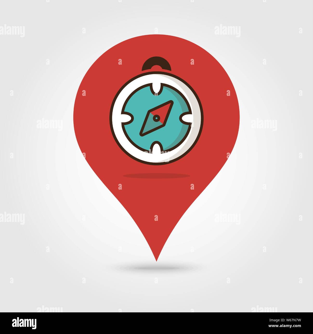 Compass map pin icon, map pointer, vector illustration eps 10 Stock ...