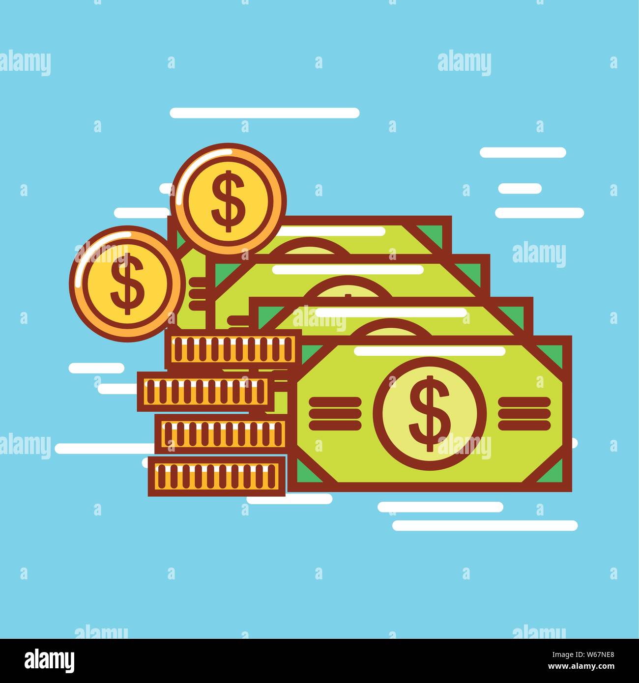 Money icon over blue background design Stock Vector Image & Art - Alamy