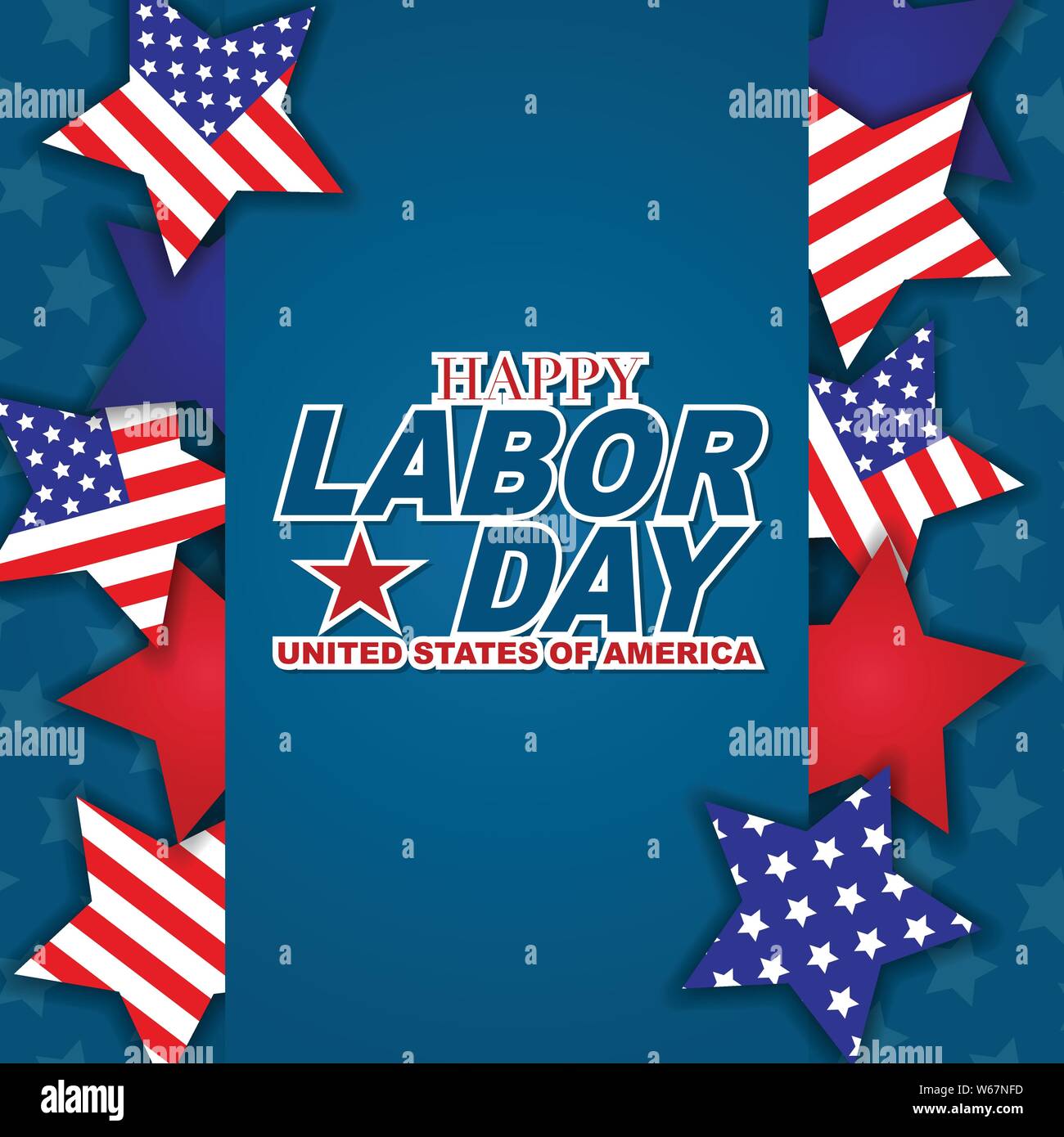 Happy Labor Day background with stars in American flag colors. USA ...