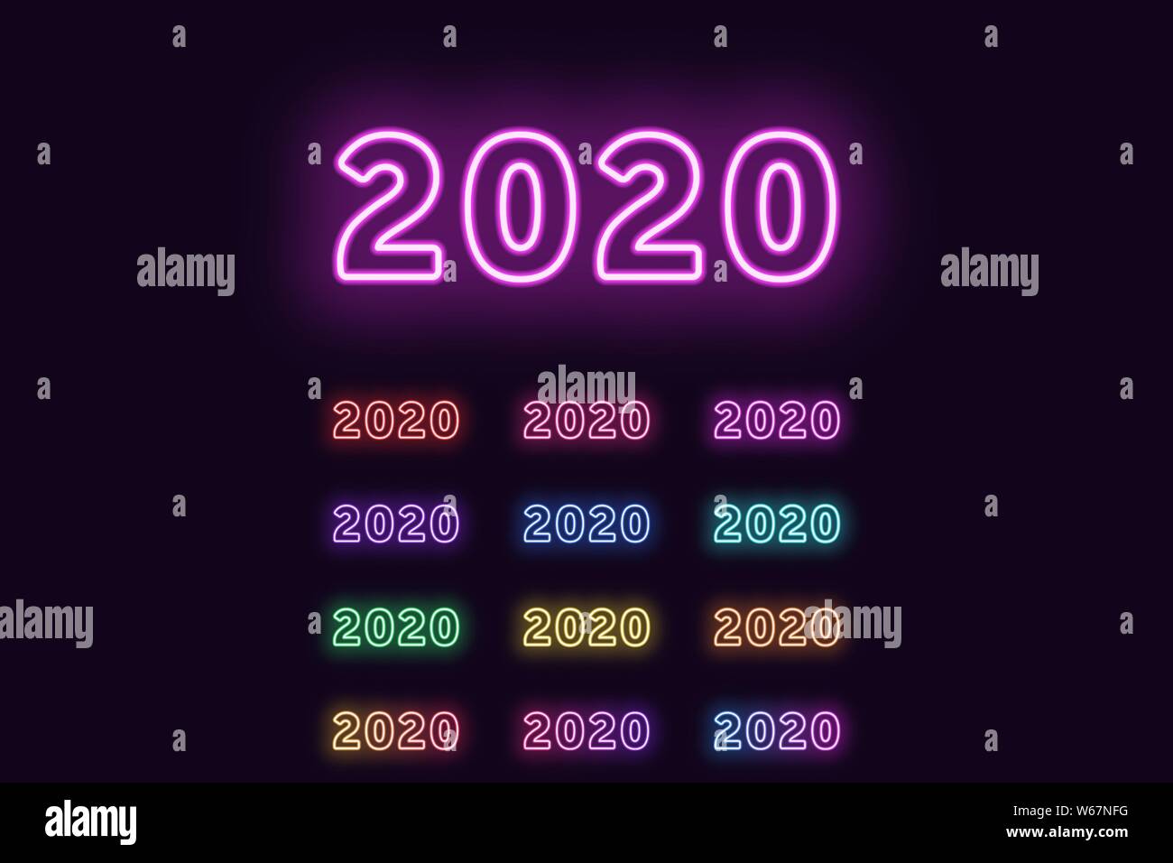 2020 neon pink Stock Vector Images - Alamy