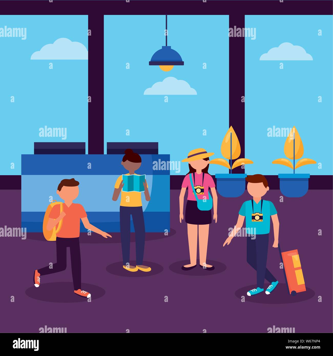 People with maps Stock Vector Images - Alamy