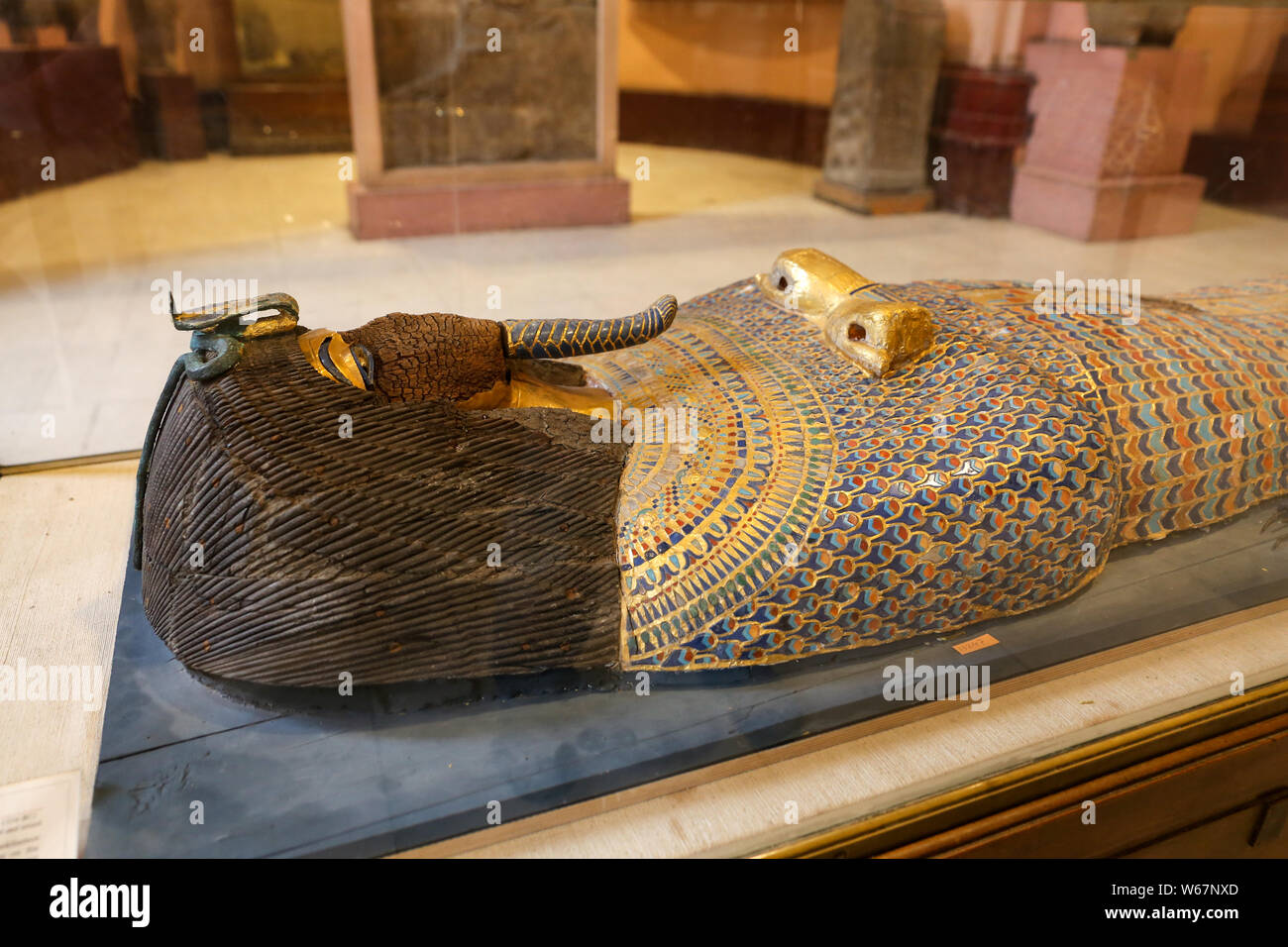 Coffin in Egyptian Museum, Cairo City, Egypt Stock Photo - Alamy