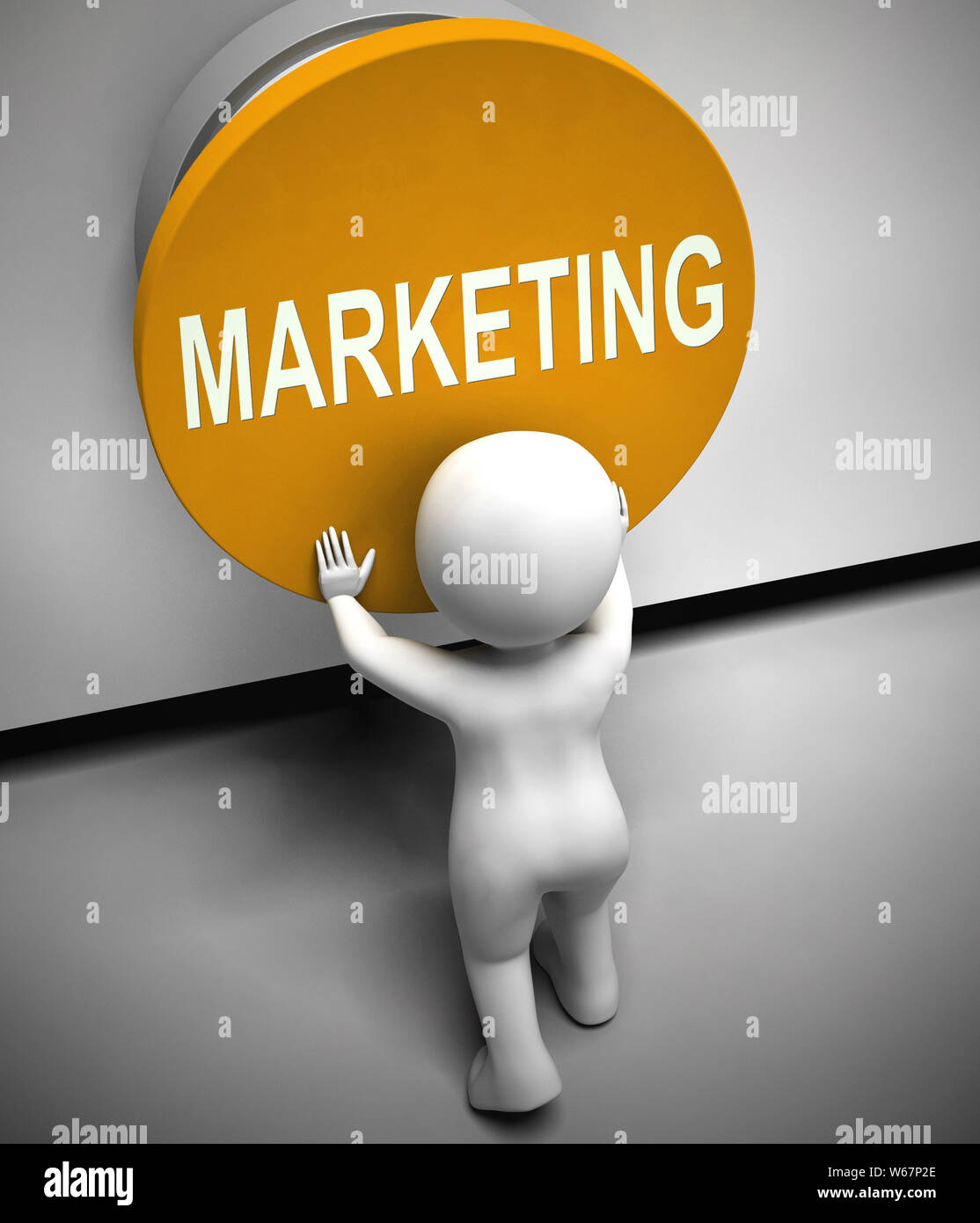 Marketing concept icon means commercial promotion of products ...