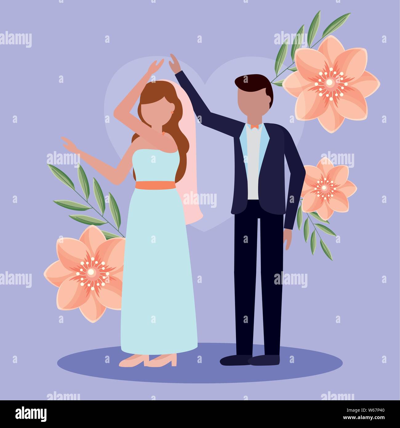 Couple of bride and groom avatar design Stock Vector Image & Art - Alamy