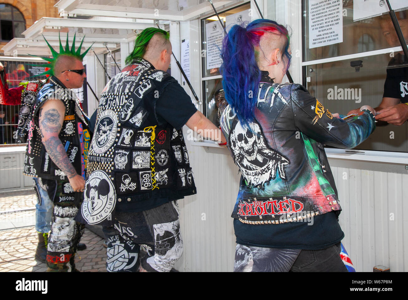 Blackpool, Lancashire, UK. 31st July, 2019. Punk rockers collecting ...