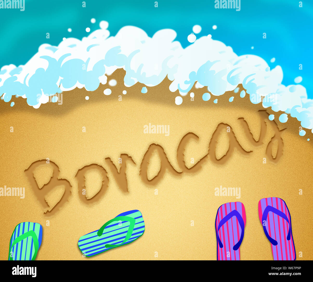 Boracay island beach shore representing tourism and vacations in the ...
