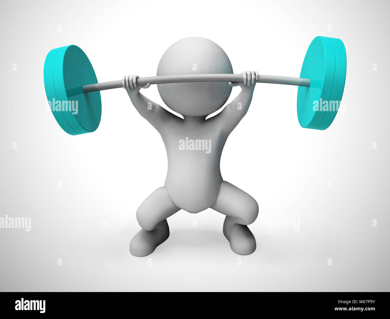 Weight lifting in the gym getting exercise and a strong body. Powerful ...
