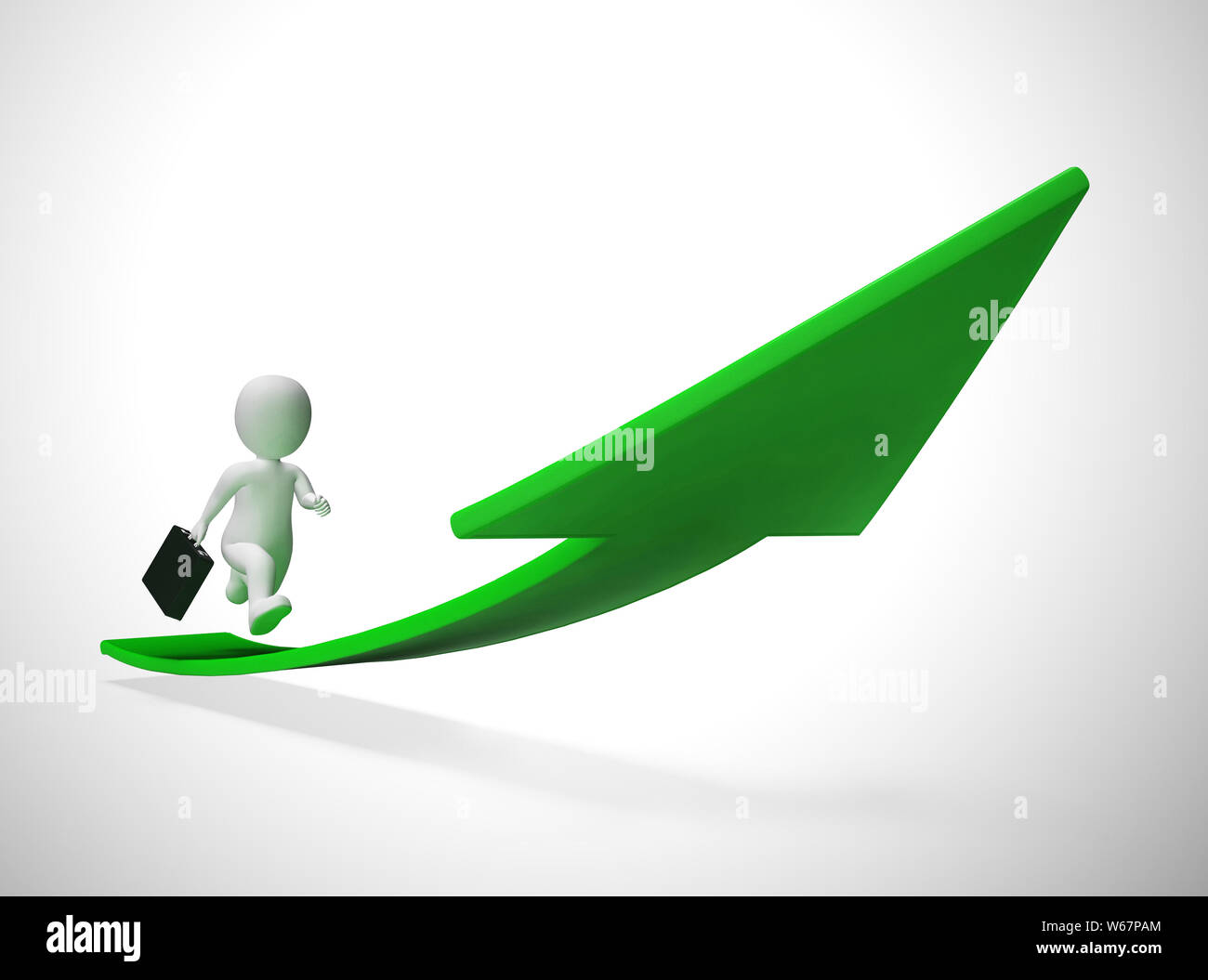 Up arrow shows business success towards leadership goals. Graph ...