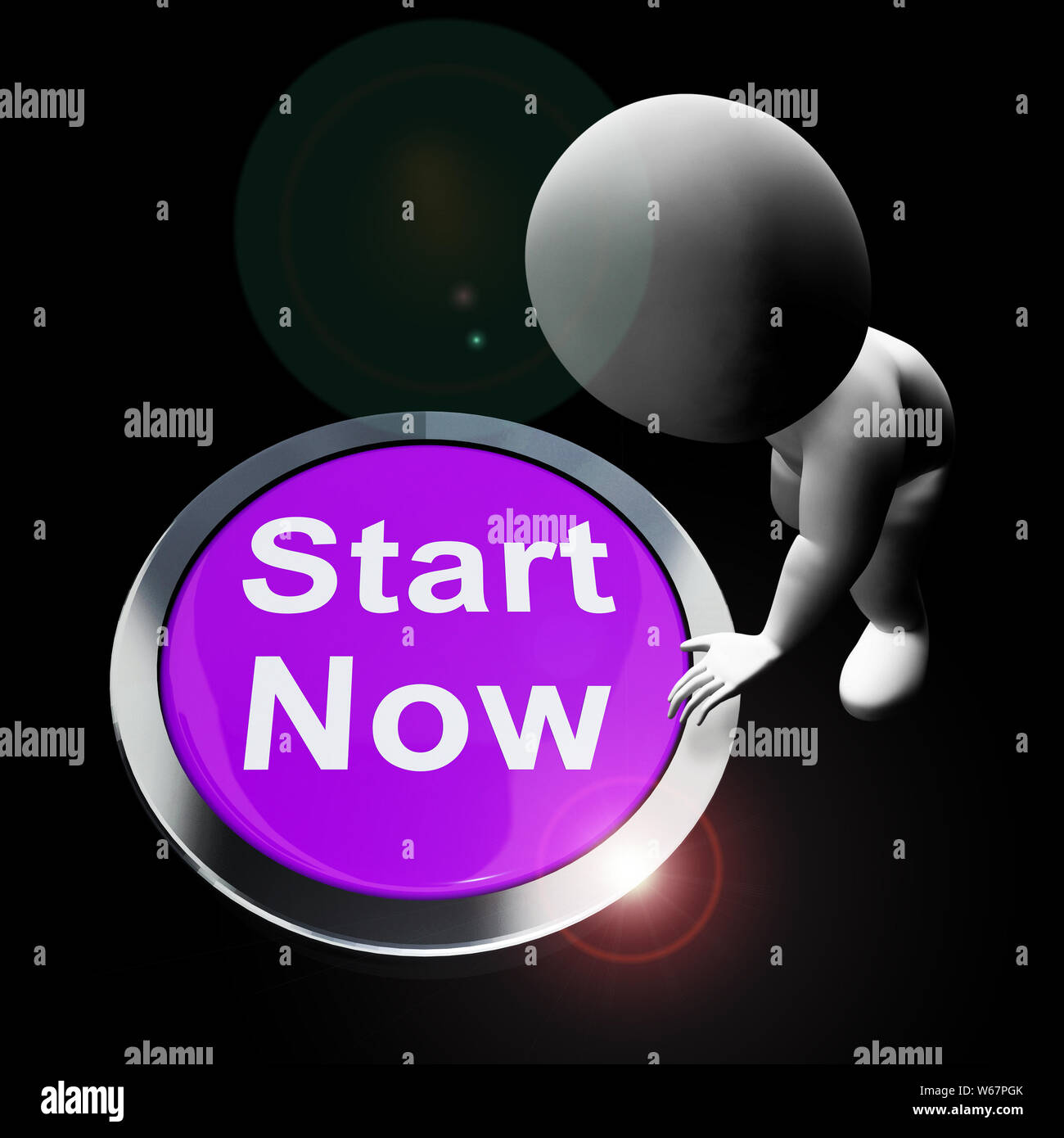 Start now button means commence launch and take action. Commence ...
