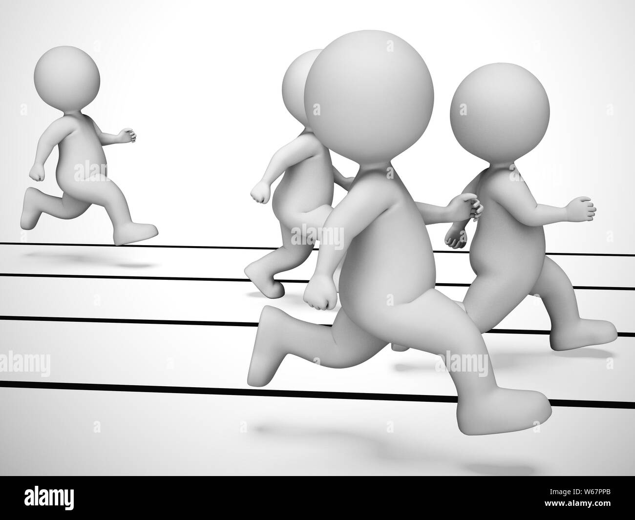 3d men running on track hi-res stock photography and images - Alamy