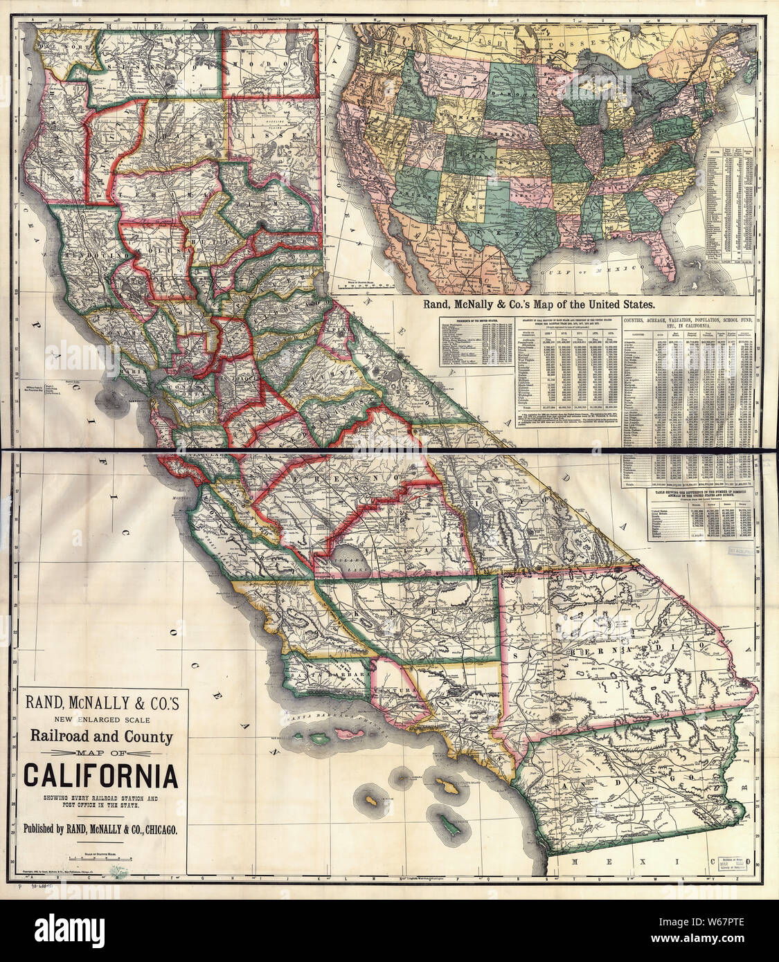 0093 Railroad Maps New enlarged scale railroad and county map of ...