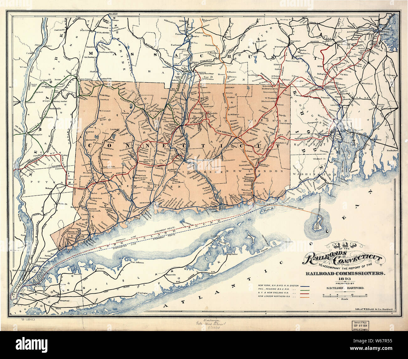 0095 Railroad Maps Map of the railroads of Connecticut to accompany the ...