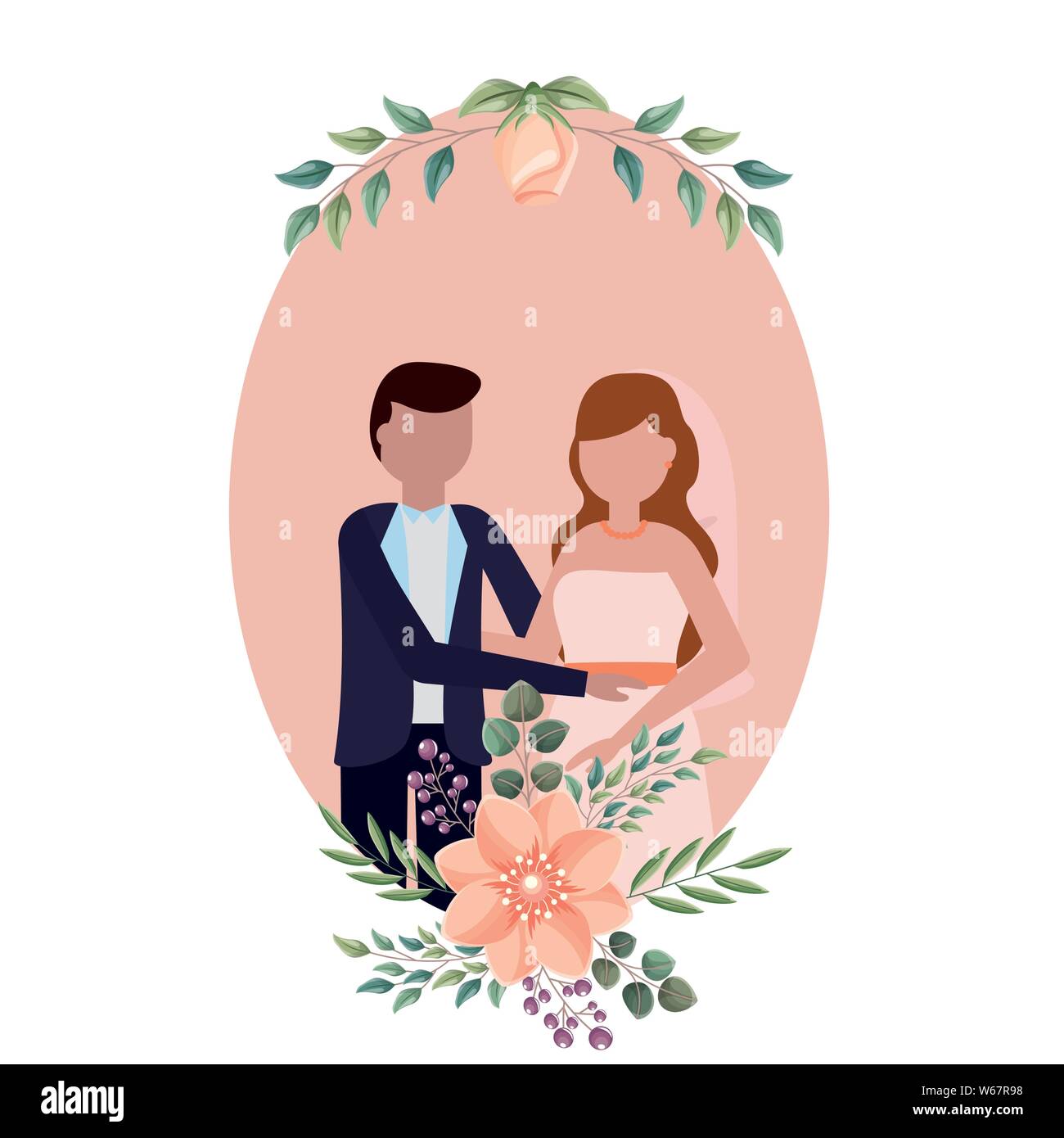 Couple of bride and groom avatar design Stock Vector Image & Art - Alamy