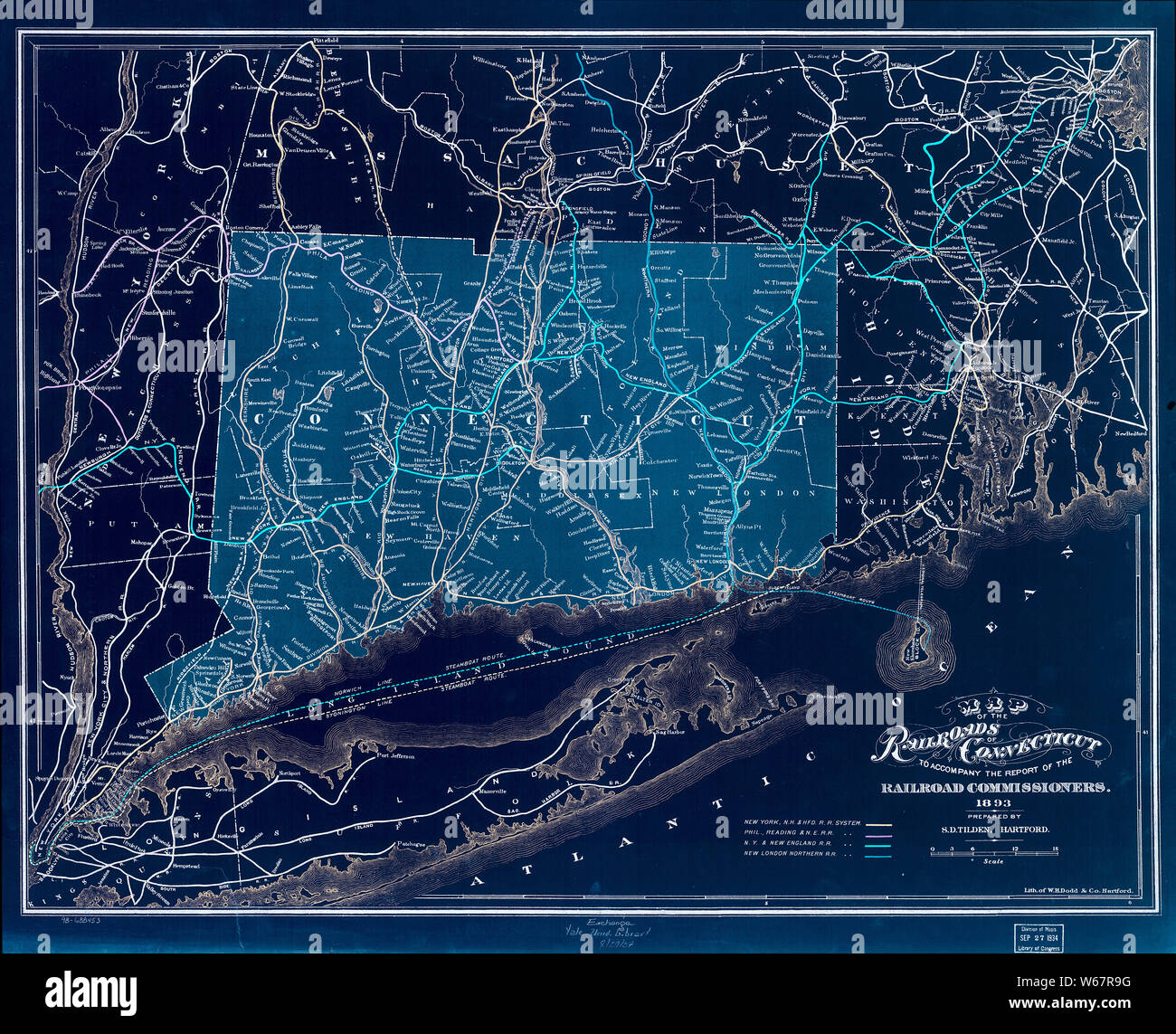 0095 Railroad Maps Map of the railroads of Connecticut to accompany the ...