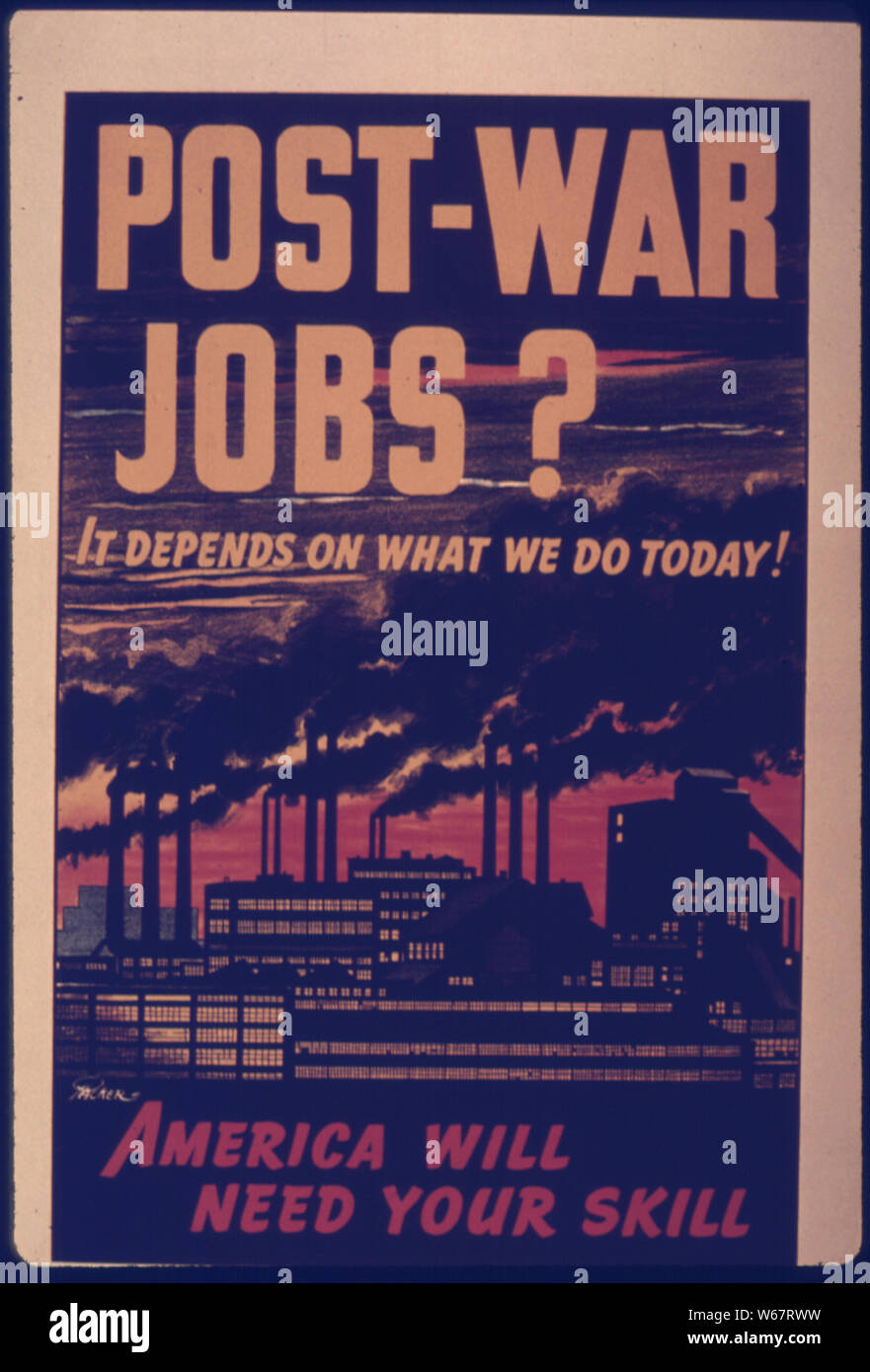 POST-WAR JOBS AMERICA WILL NEED YOUR SKILL Stock Photo - Alamy