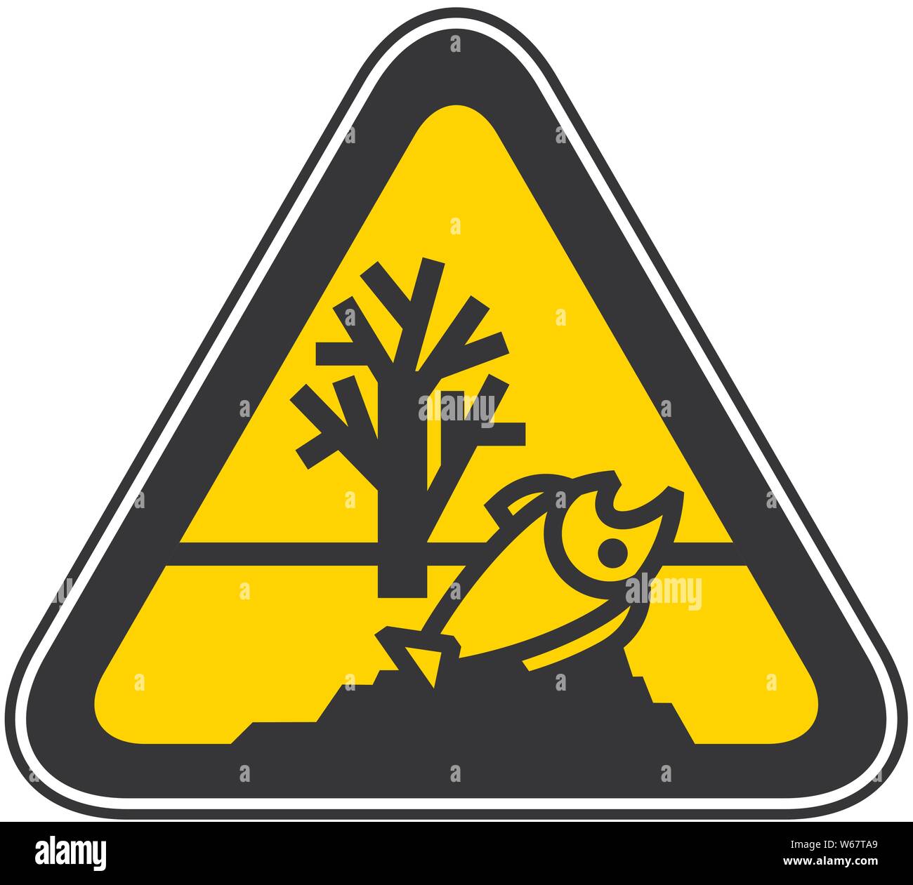 Triangular Warning Hazard Symbol Stock Vector Image & Art - Alamy
