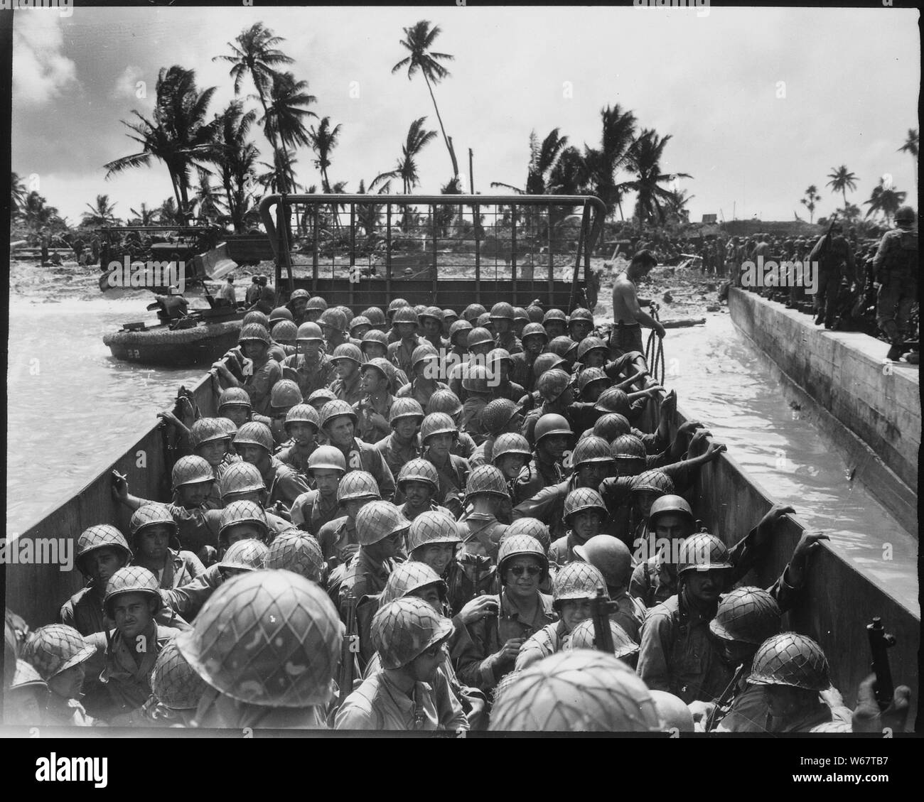 Paradise Lost by the Japanese at Kwajalein. Palm-studded Carlos Island ...