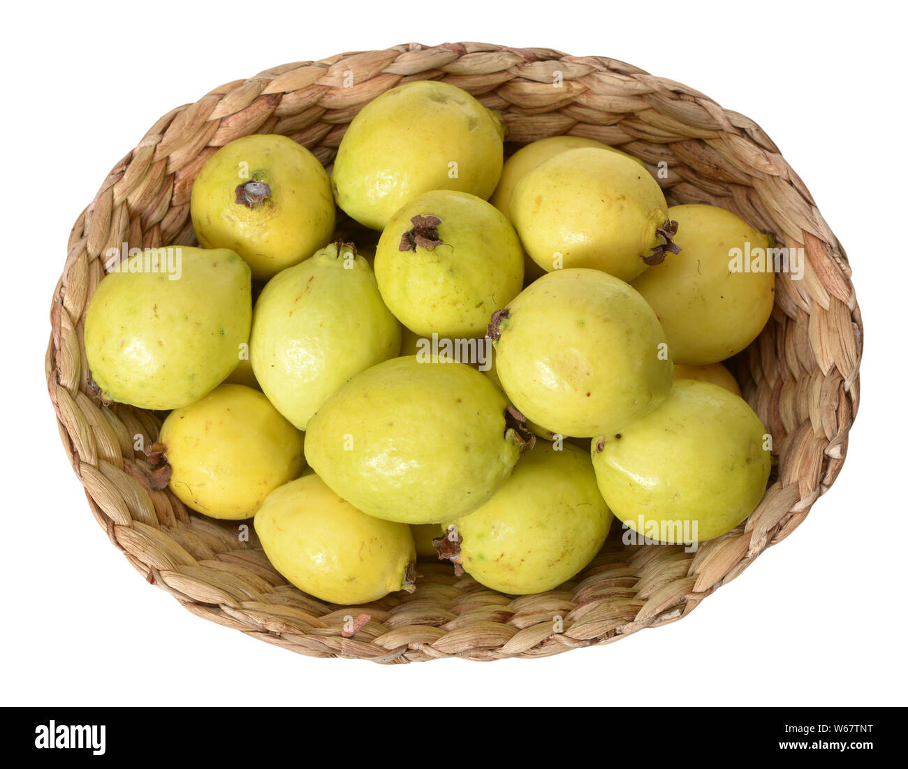 lot of guava in basket isolated on white Stock Photo - Alamy