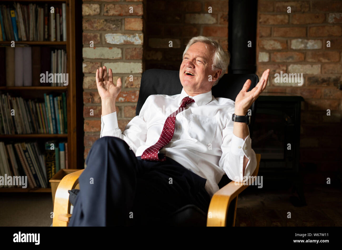David Davis MP being interviewed at his home near Goole, Yorkshire ...