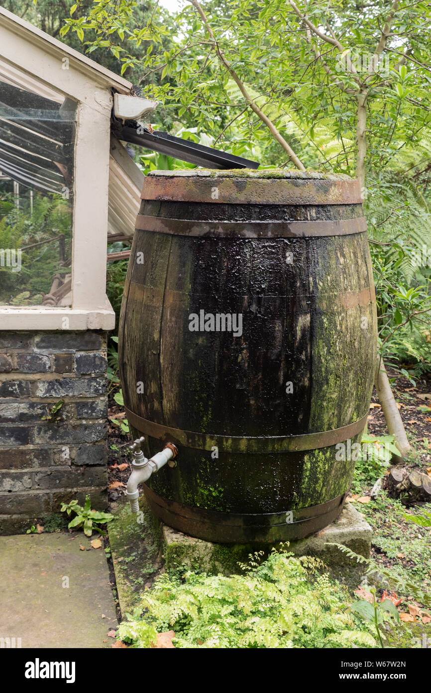 Wooden Water storage barrel Stock Photo - Alamy