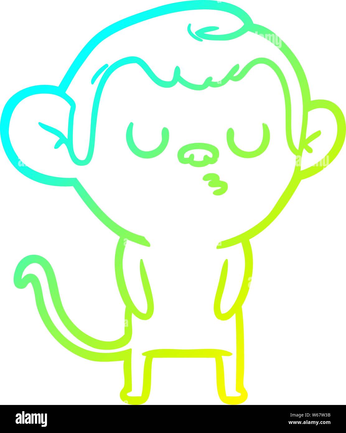 cold gradient line drawing of a cartoon monkey Stock Vector Image & Art ...