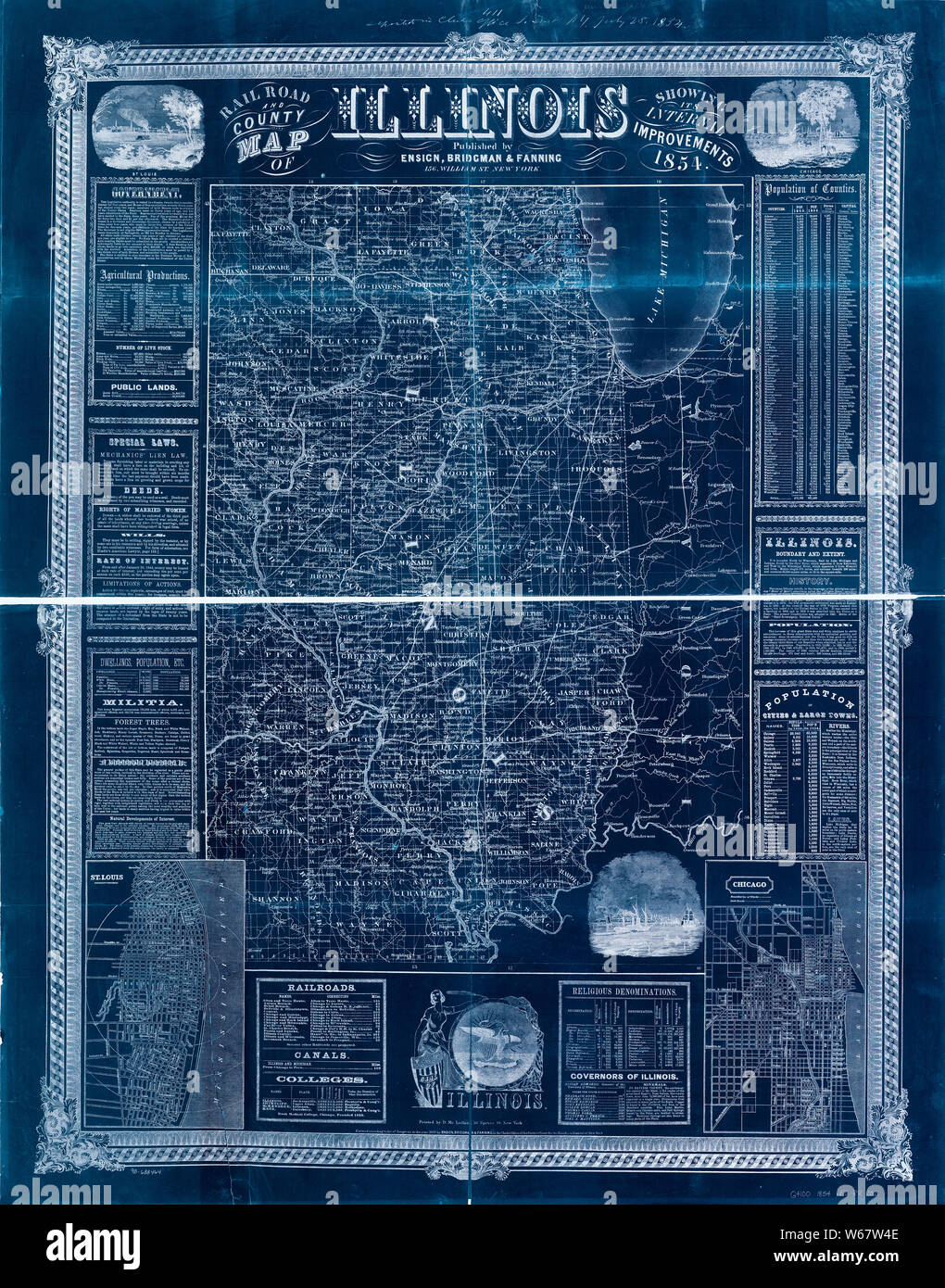 0105 Railroad Maps Rail road and county map of Illinois showing its ...