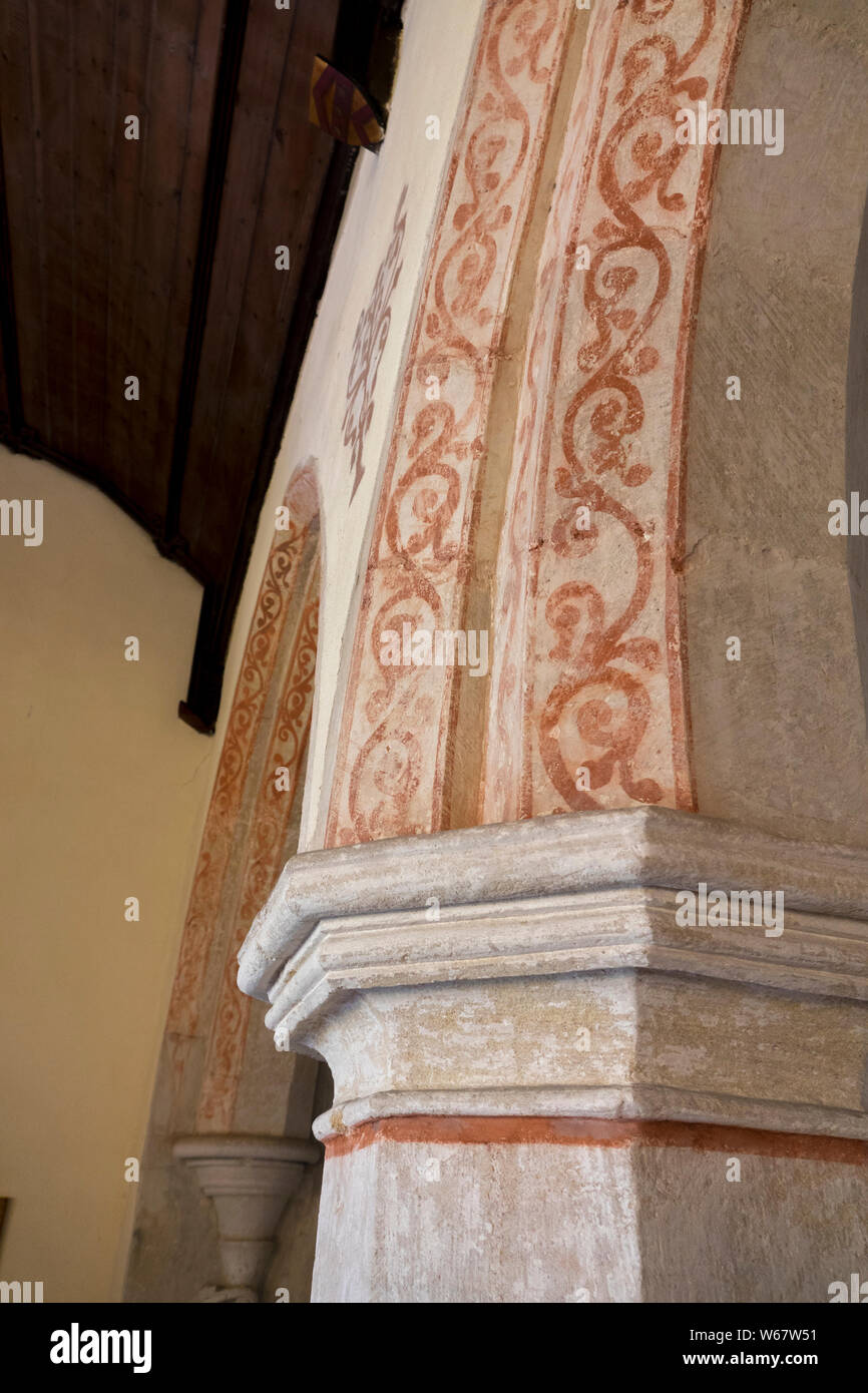 Medieval wall painting Stock Photo - Alamy