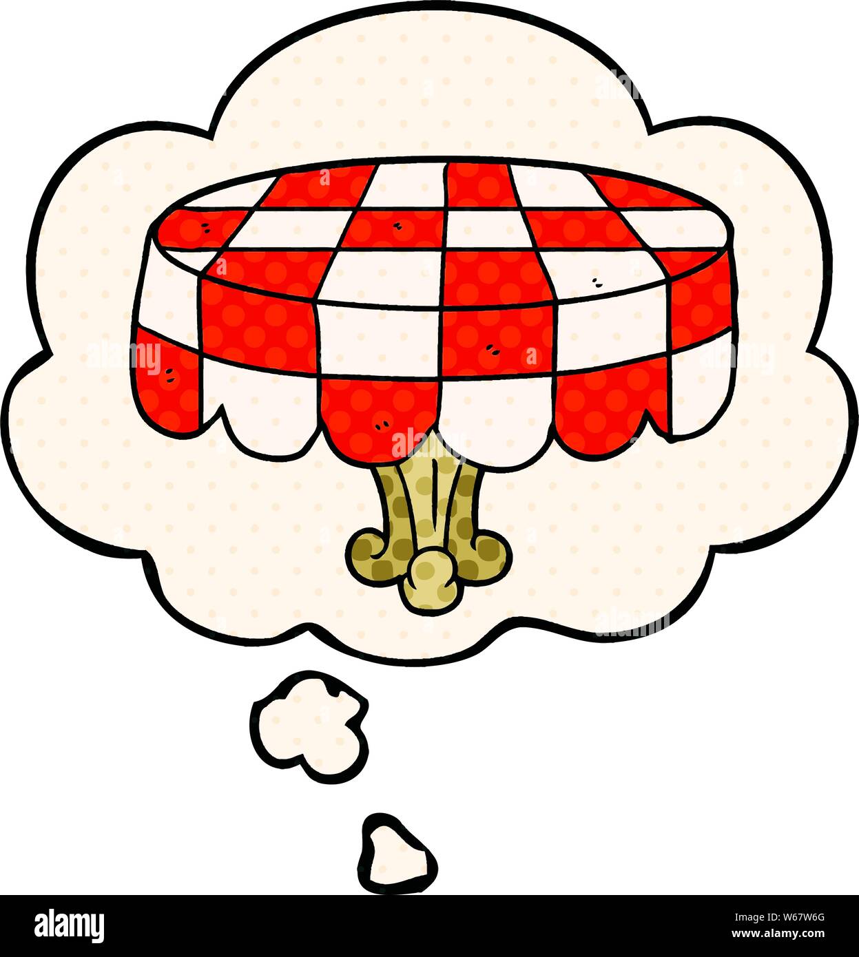 cartoon table with thought bubble in comic book style Stock Vector ...