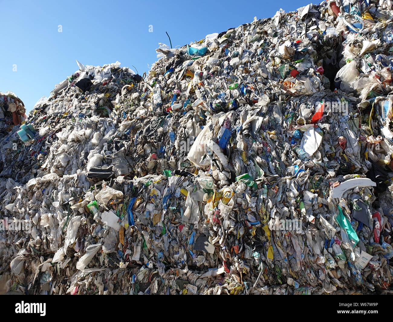 Stack of paper and cardboard garbage at recycling plants Stock Photo ...
