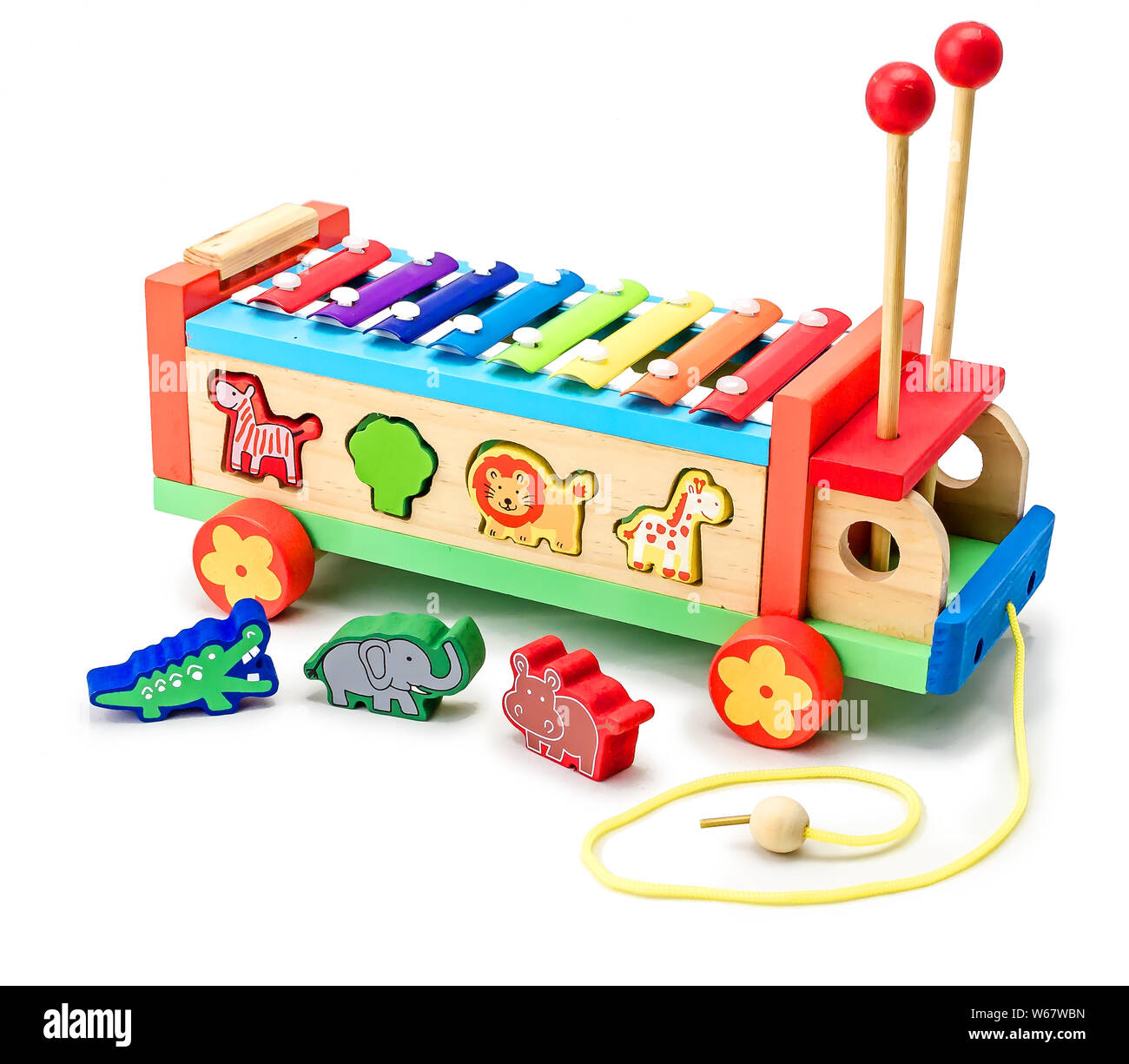 Colorful metallophone or xylophone car - musical and developing toy ...
